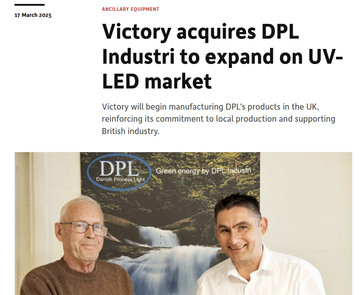 FEATURE: Victory acquires DPL Industri to expand on UV-LED market | Victory Lighting